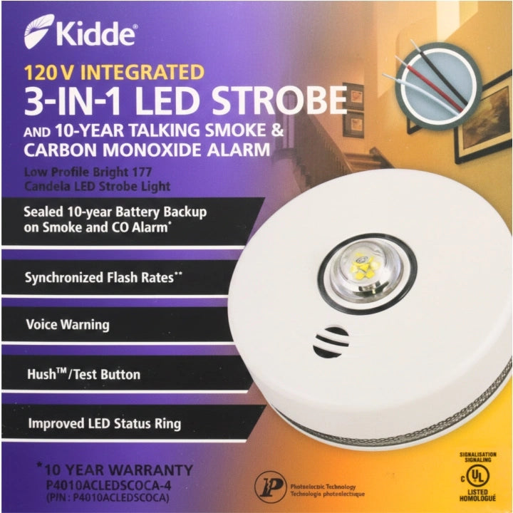 3-in-1 LED Strobe and 10-Year Talking Smoke & CO Alarm - P4010ACLEDSCO ...