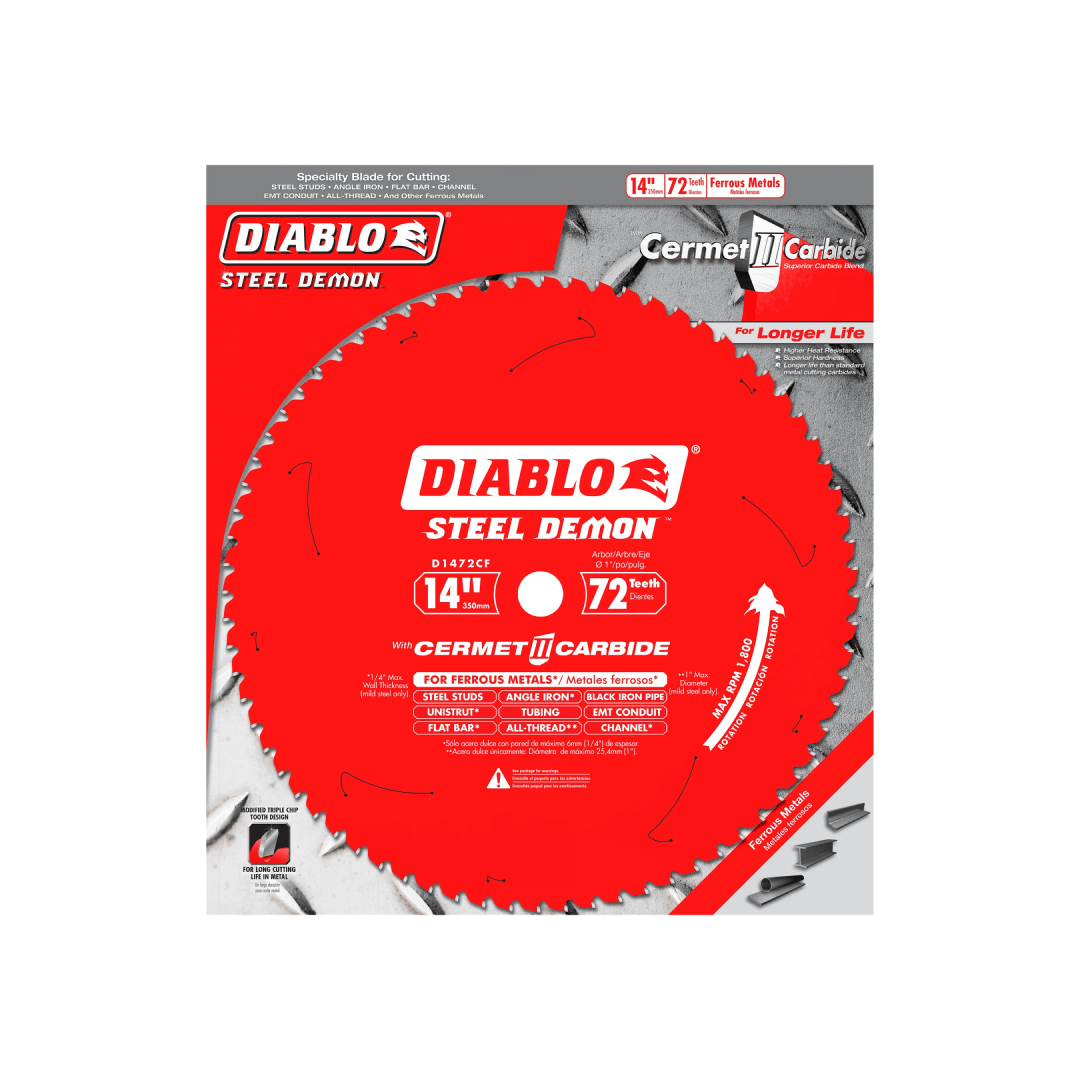 14 in. x 72 Tooth Steel Demon Cermet II Saw Blade for Metals and Stain ...
