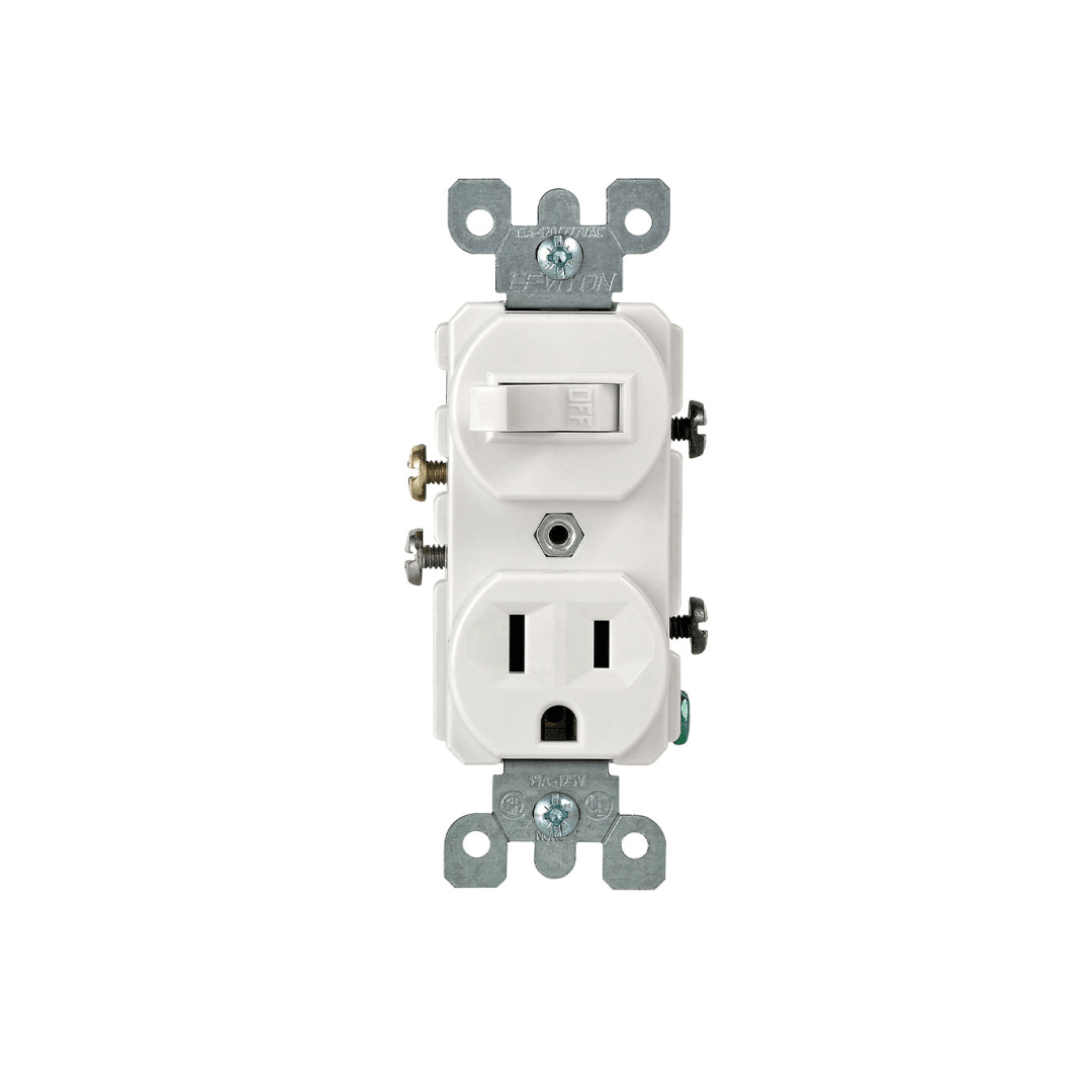 15 Amp, 120 Volt, Duplex Style Single-Pole / 5-15R AC Combination Swit ...