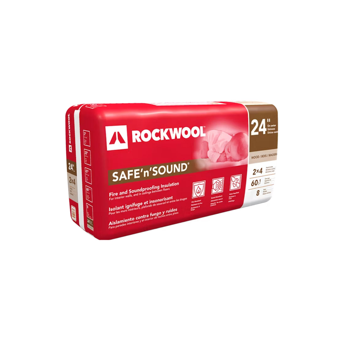 Rockwool Safe'n'Sound® 3" X 23" X 47" Fire & Soundproof Insulation 60 ...