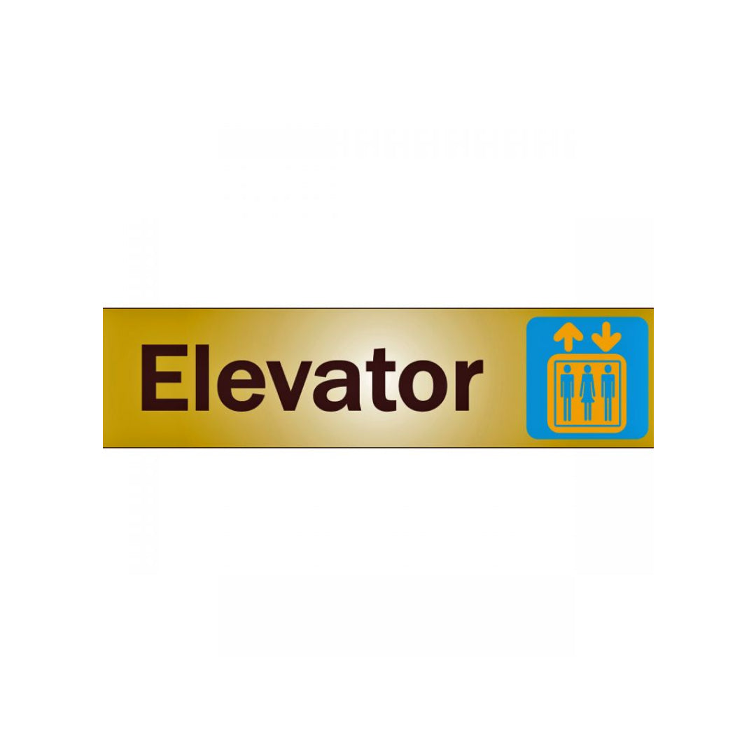2" x 8" Gold Metal-Stick Sign - Elevator – TESCO Building Supplies