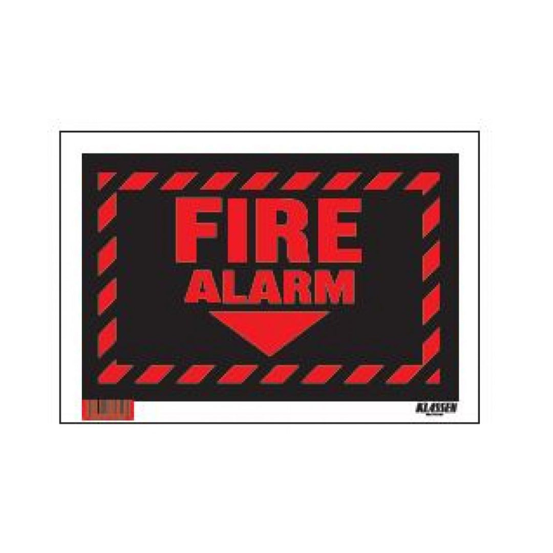 8" x 12" High Impact Red Sign - Fire Alarm – TESCO Building Supplies