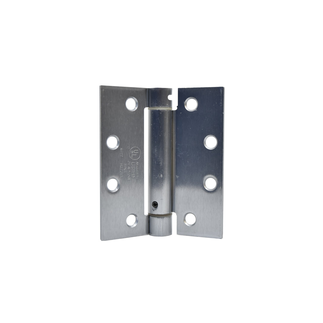 4" x 4-1/2" Full Mortise Adjustable Spring Hinge Square Corner Stainle ...
