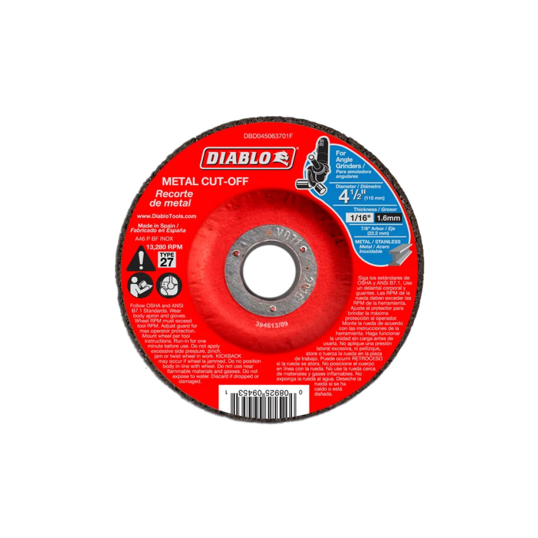 4-1/2" Type 27 Metal Cut-Off Disc – TESCO Building Supplies