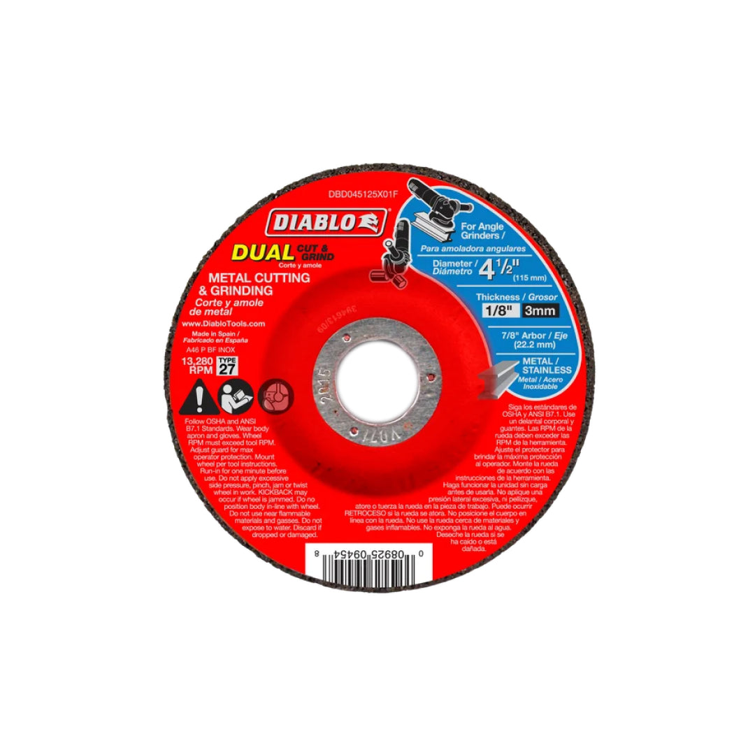 4-1/2" Type 27 Metal Dual Cut and Grind Disc – TESCO Building Supplies