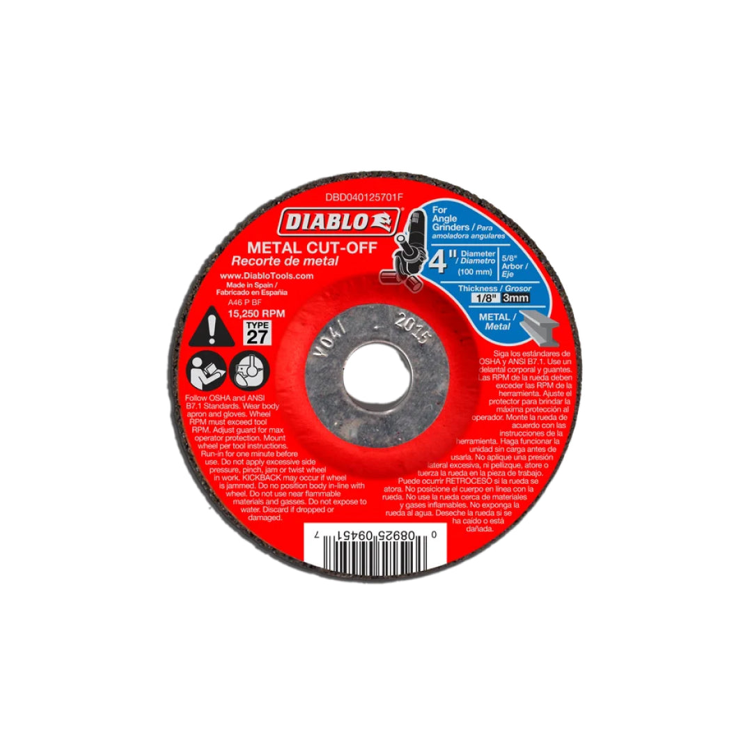 4" Type 27 Metal Cut-Off Disc – TESCO Building Supplies