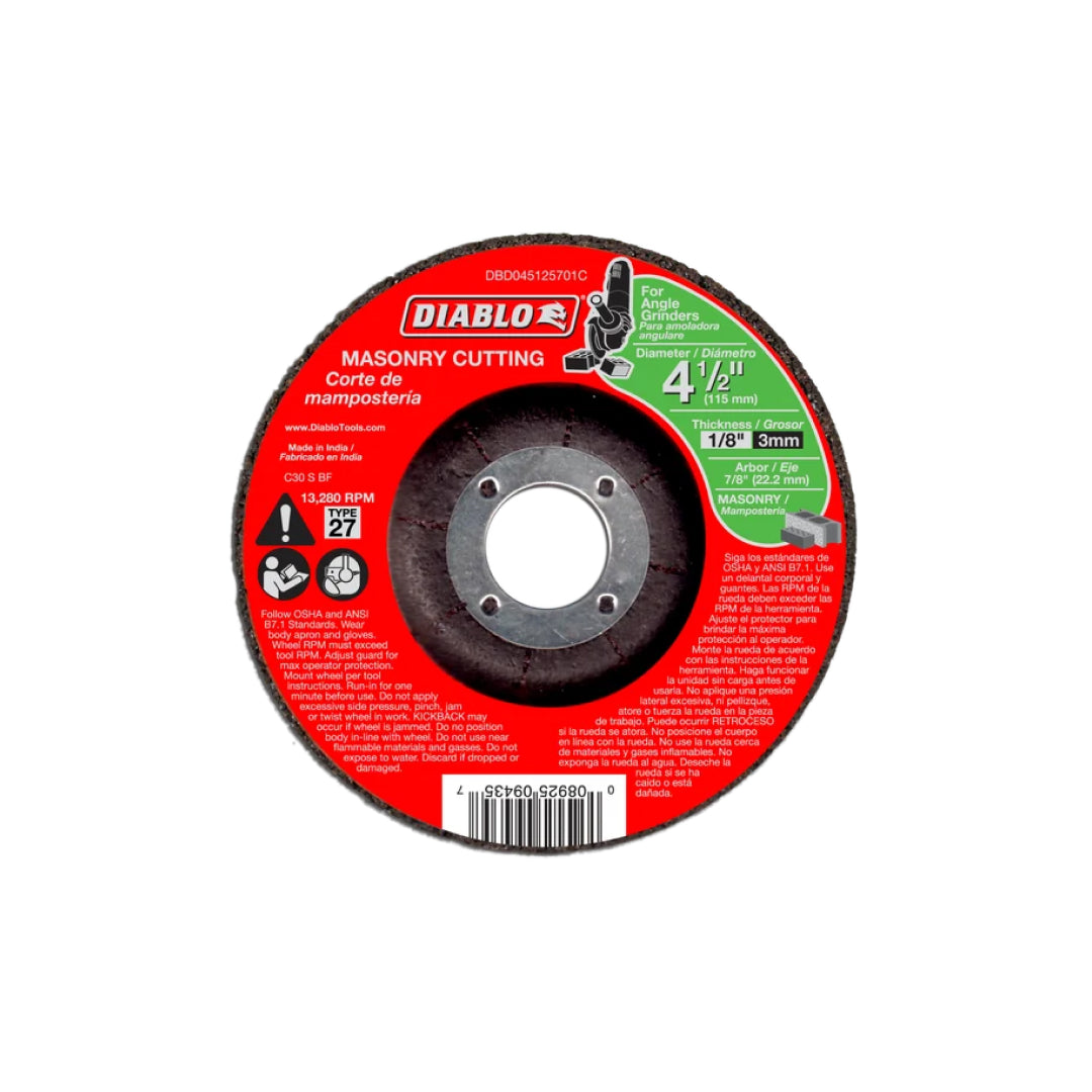 4-1/2" Type 27 Masonry Cut-Off Disc – TESCO Building Supplies