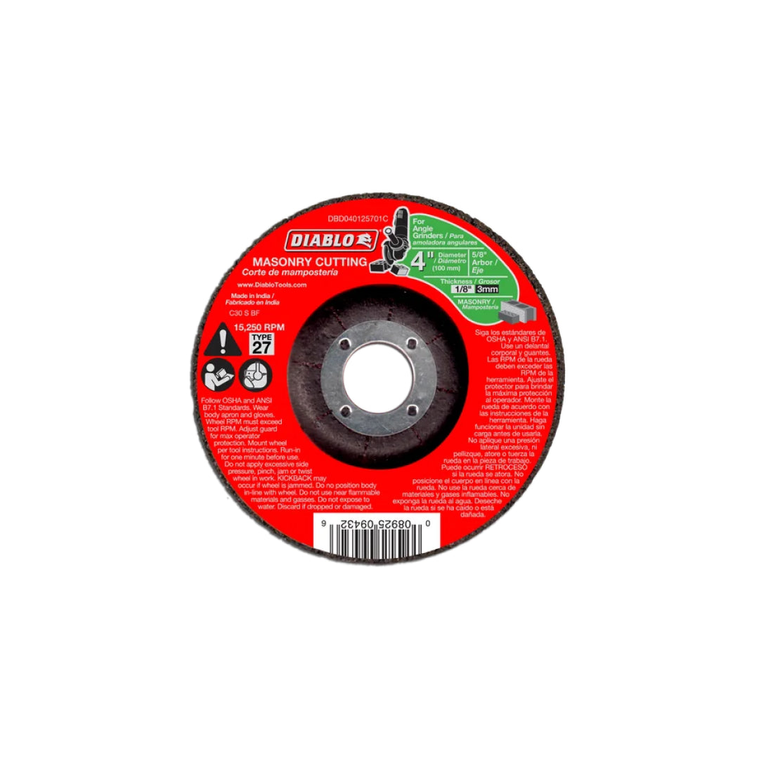 4" Type 27 Masonry Cut-Off Disc – TESCO Building Supplies