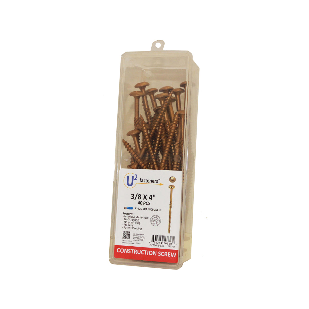 S22104000H - Construction Screws 3/8X4" 40pcs – TESCO Building Supplies