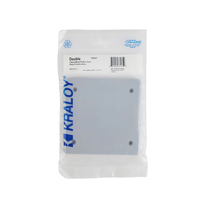 Double 2 Gang Blank FS Box Cover Grey – TESCO Building Supplies