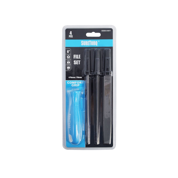 8506-0401CA SURETORQ 4PC File Set 6" – TESCO Building Supplies
