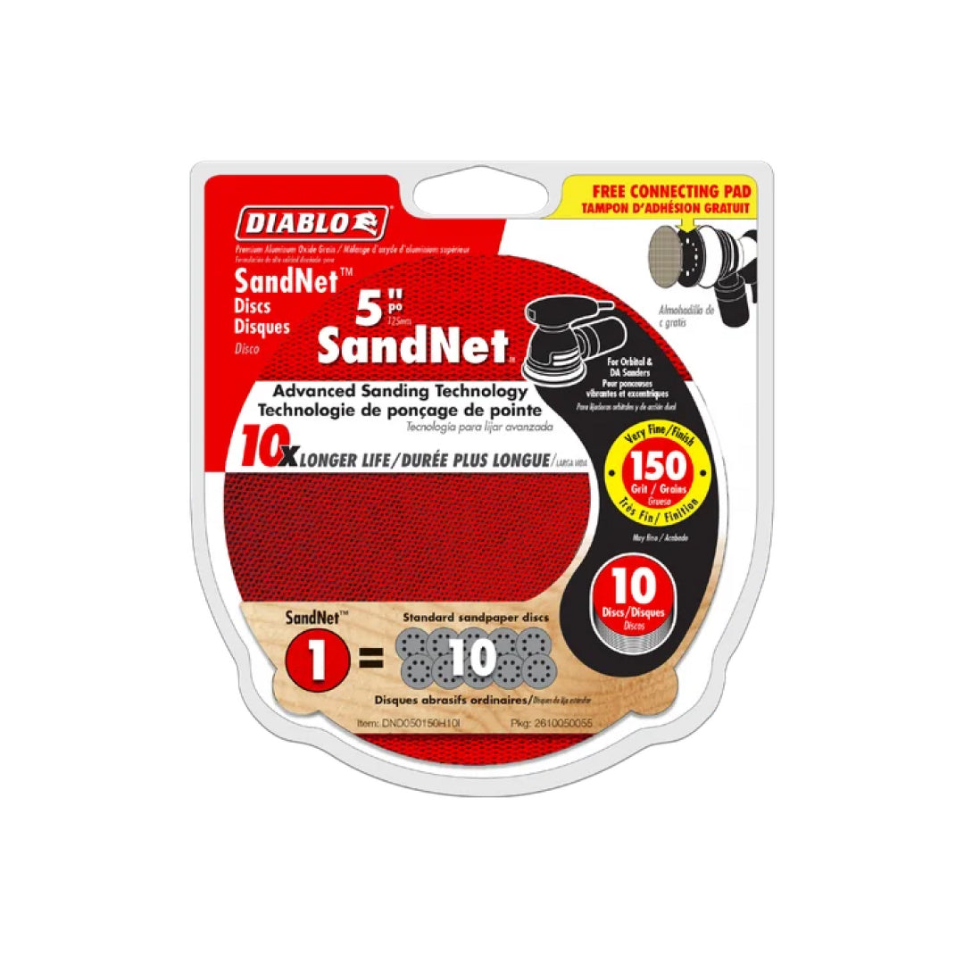 5" 150-Grit SandNET™ Sanding Discs with Connection Pad – TESCO Building ...