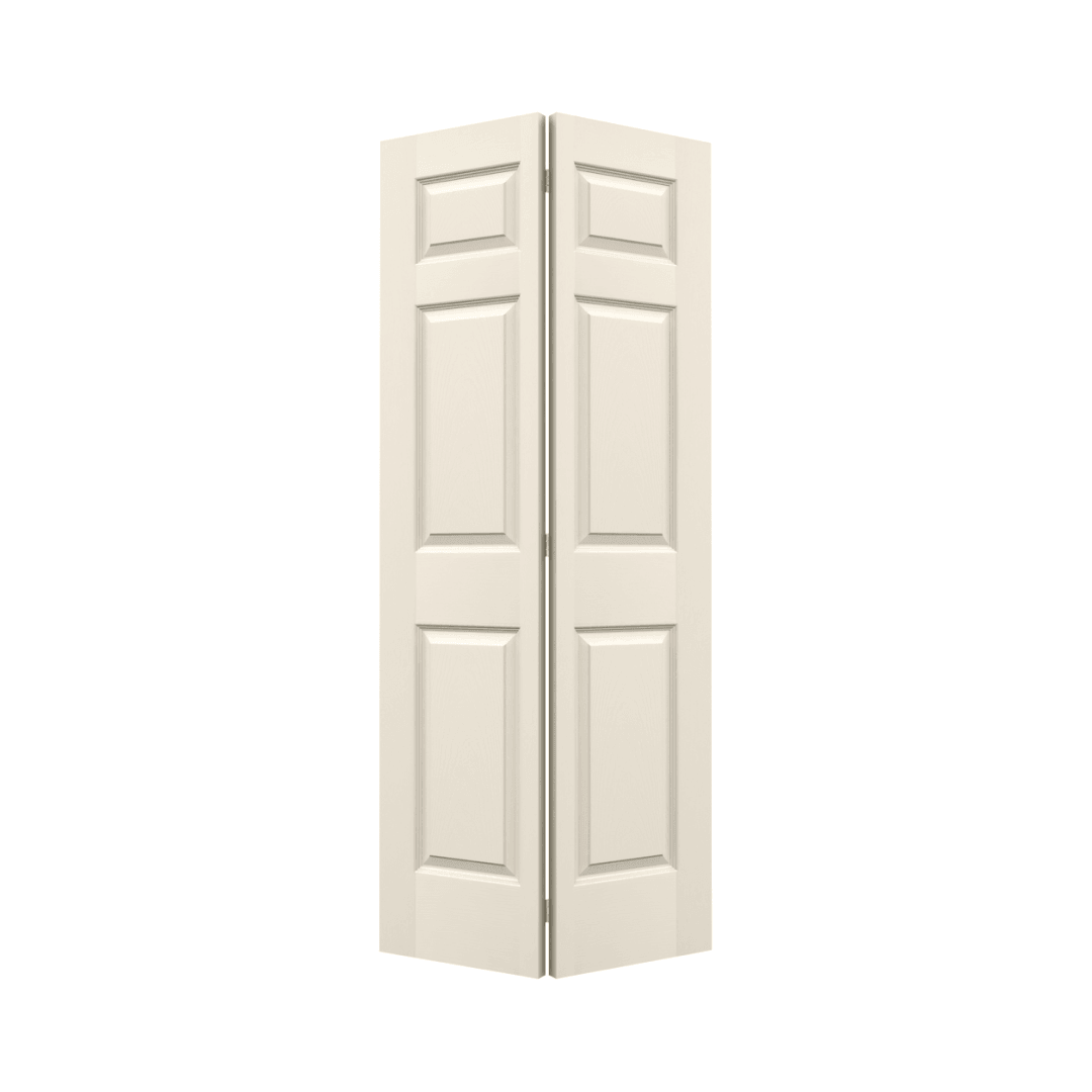 Colonial Primed Textured Molded 6 Panel Composite Closet Bi-Fold Door ...