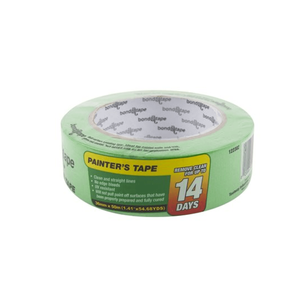 Painters Tape 36mm x 50m Green – TESCO Building Supplies